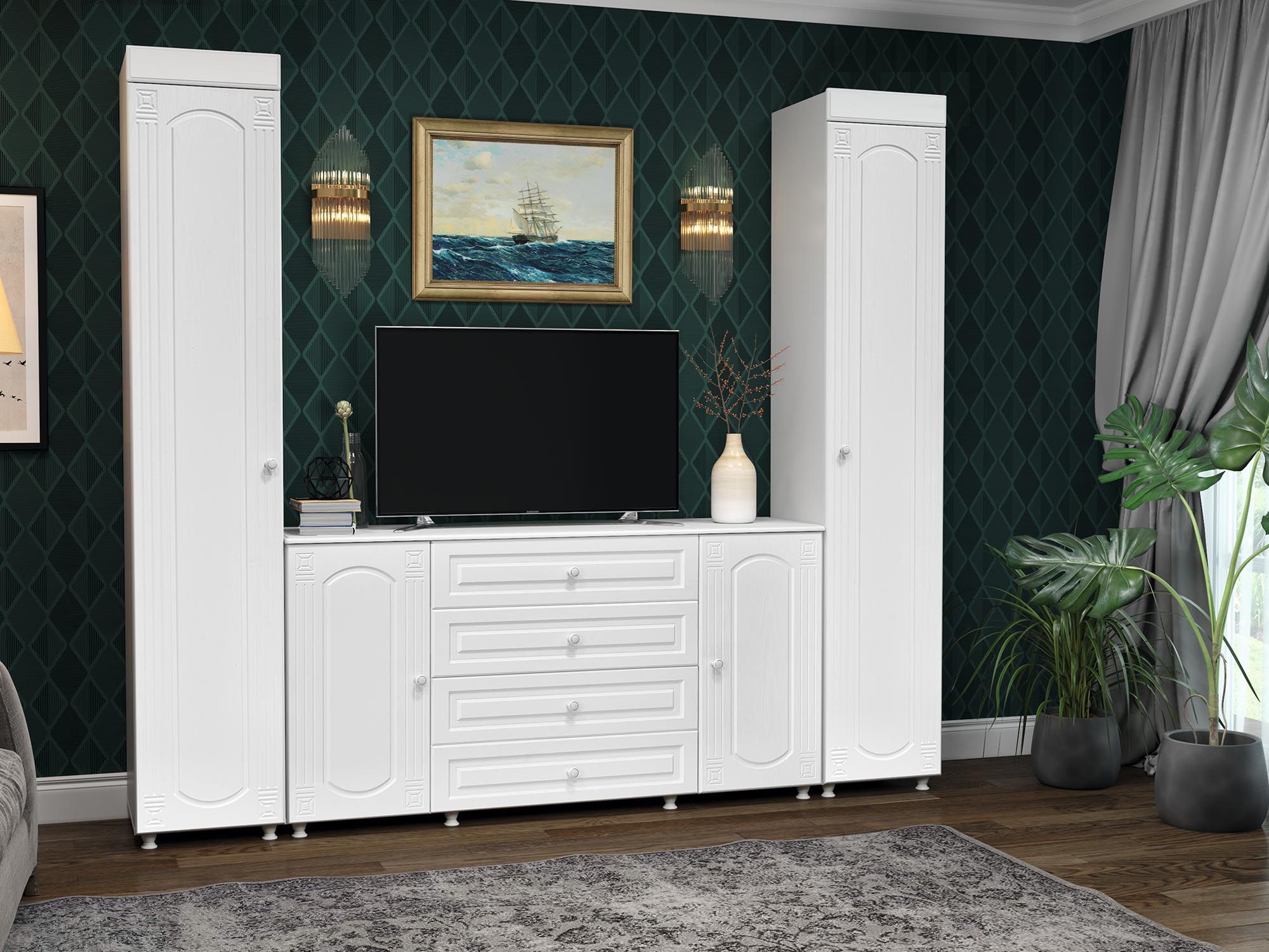Гостиная Афина белое дерево (вариант 6) — купить за 39027.00 руб. в ...